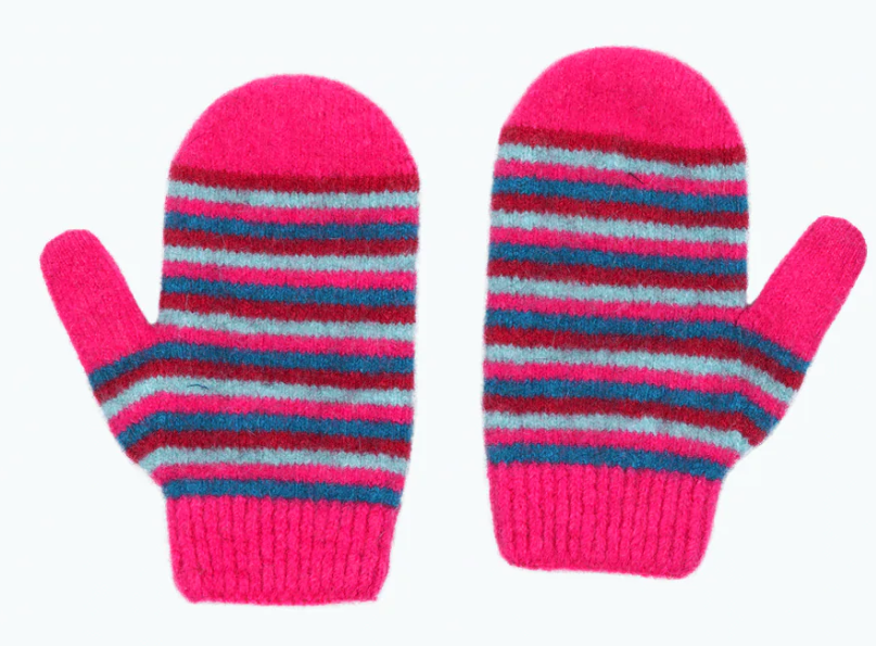 Native World Striped Mittens | The Big Merino